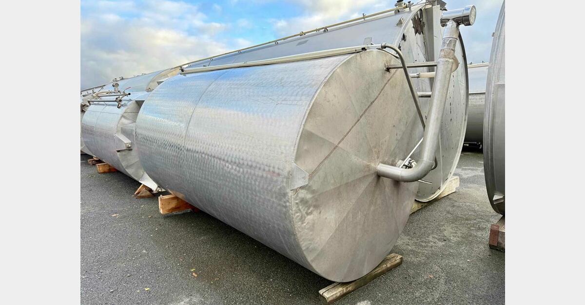 Ss tank - Bush-polished finish - Conical bottom on legs - 88 HL ...